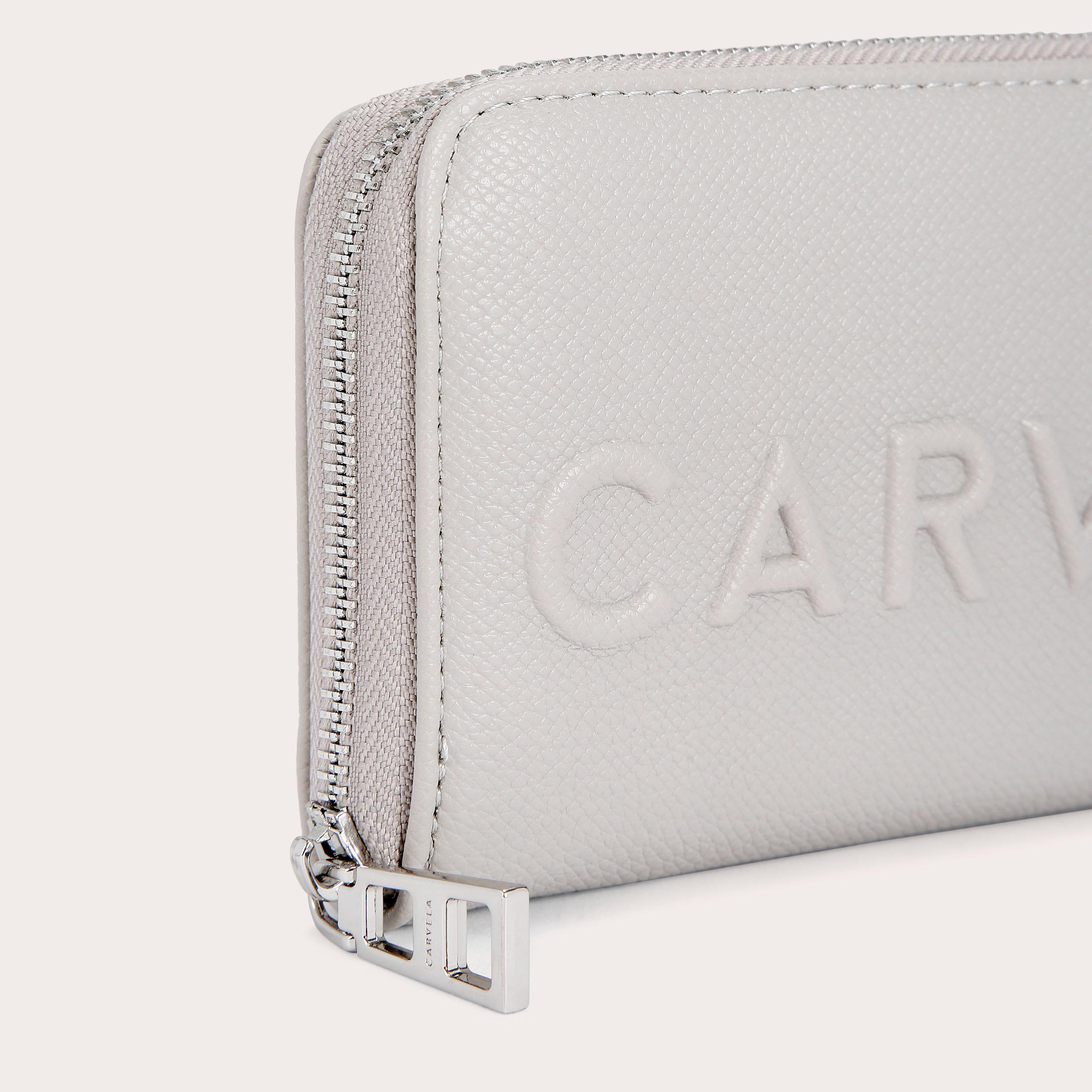 FRAME PURSE Grey Long Wallet by CARVELA